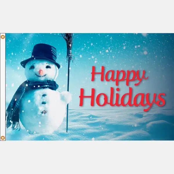 Vibrant 3X5 Happy Holidays Snowman Flag | Falls Flag Source